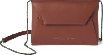 Brunello Cucinelli BC Duo flap chain-strap shoulder bag - Orange