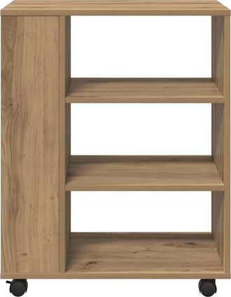 Generic Rollschrank mit F&auml;chern, Rollcontainer, B&uuml;roschrank, Aktenschrank, B&uuml;rocontainer, Schrank, B&uuml;ro, Druckerschrank, 60x35x75cm, Holzwerkstoff(Wei&szlig;) (Hand