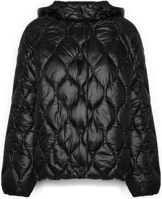 Elena Miro Femme, Vestes, Noir, Taille: 46 FR Doudoune matelass&eacute;e l&eacute;g&egrave;re en nylon