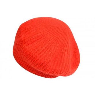 Nyls Cr&eacute;ation Bonnet B&eacute;ret Angora Orange en Laine Douce et Tendance Angela - Taille Unique - Orange