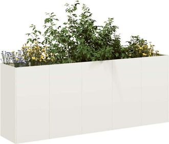 vidaXL Vidaxl - Jardinière blanc 200x40x80 cm acier laminé à froid
