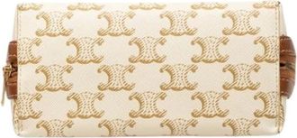 Celine Pre-owned Sac bandouli&egrave;re Triomphe Chain Clutch en PVC - Femme - Pre-owned - Beige - Taille: ONE Size