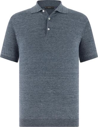 Boggi Milano Homme, Pulls, Bleu, Taille: XL Polo Maille en Lin et Coton
