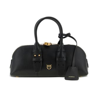 Pinko Pinko, Femme, Sacs, Noir, Taille: ONE Size Sac Domette en Cuir avec Poign&eacute;e Sup&eacute;rieure