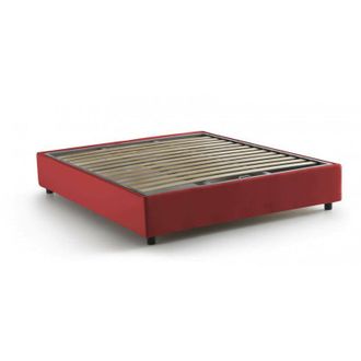 Dmora Doppelbett Dcistan, Containerbett mit Stoffbespannung, 100% Made in Italy, Front&ouml;ffnung, passend f&uuml;r Matratze 160x190 cm, Rot - Dmora