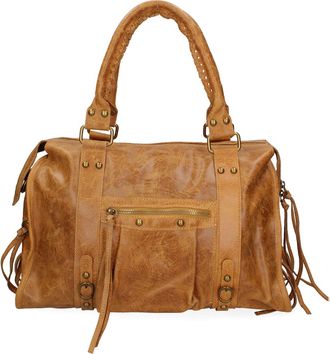 Gave Lux Damen-Umh&auml;ngetasche aus echtem Wildleder. Handwerkliches Produkt. Hergestellt in Italien GLX220609023FBG Helles Leder 41x28x13 cm