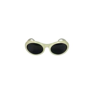 Gucci Lunettes de soleil vintage ovales en ac&eacute;tate Pre-owned - Femme - Pre-owned - Blanc - Taille: ONE Size
