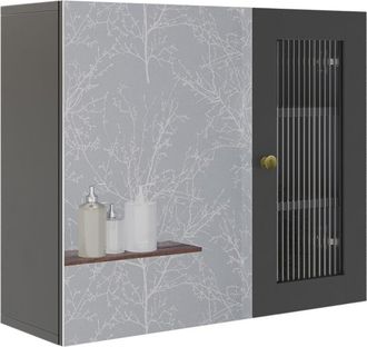 Vicco Badspiegelschrank Malte, Grau, 60 x 50 cm mit Spiegel