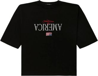 Willy Chavarria Femme, Tops, Noir, Taille: 40 FR Welcome To America Buffalo Tee