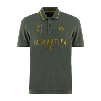 La Martina Besticktes Polo-Shirt Milit&auml;rgr&uuml;n - - Tops - Herren - Gr&uuml;n - L