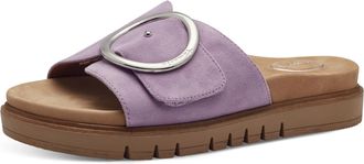 Tamaris Comfort Damen Pantoletten aus Leder Elegant, Lila (Lavender), 37 EU