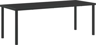 vidaXL Gartentisch Schwarz 200 x 80 x 73 cm Massivholz Teak vidaXL