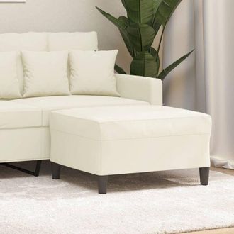 vidaXL Vidaxl - Repose-pied cr&egrave;me 70x55x41 cm - Velours doux 100 % polyester - Rembourrage mousse pour confort optimal - Design compact