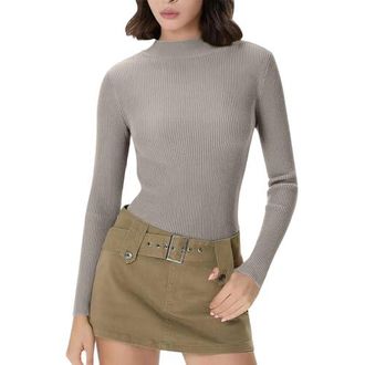 Generic Haut &agrave; col roul&eacute; c&ocirc;tel&eacute; uni &agrave; manches longues pour femme, pull en tricot chaud et ajust&eacute; pour le quotidien, le bureau et par temps froid, Cendr&eacute; clair