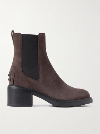Tod's Bottines Chelsea En Daim - Marron