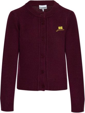 Ganni Femme, Pulls, Rouge, Taille: 36 FR Core Future Wool Mix Cardigan