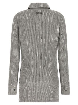 The Attico Womens Gray Cotton Short Dress