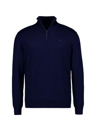 Hackett Herren Pullover blau Baumwolle unifarben