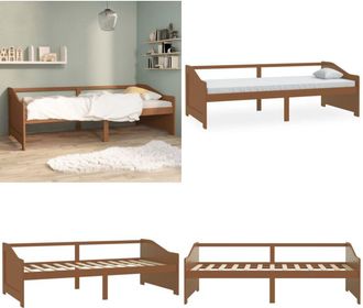 vidaXL Tagesbett 3-Sitzer Honigbraun Massivholz Kiefer 90x200 cm - Holz-Sofa - Gästedesign - Schlafcouch - Daybed - Kiefer Massiv - Home & Living