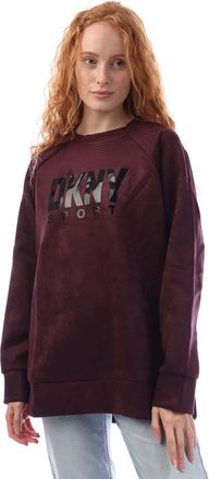 DKNY Sweatshirt f&uuml;r Damen, Mit Wildleder-&auml;hnlicher Oberfl&auml;che, Scuba-Material (Rot)