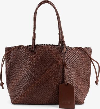 Ibeliv Bazika vegetable leather shoulder bag with woven pattern - IBELIV - gender_Woman