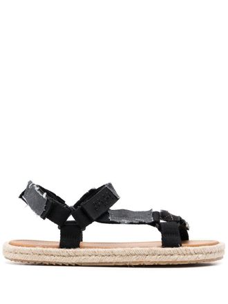 Maison Margiela sandales &agrave; design patchwork - Noir