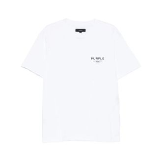 Purple T-Shirt mit Rundhalsausschnitt - - Tops - Herren - Wei&szlig; - 2XL