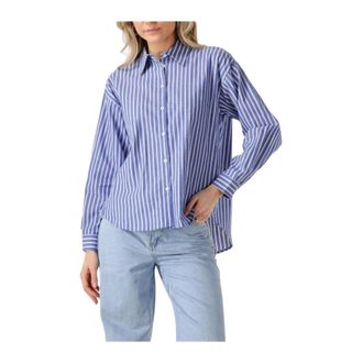 Moves Blaue Almira Hemdbluse - - Blouses & Shirts - Damen - Blau - L
