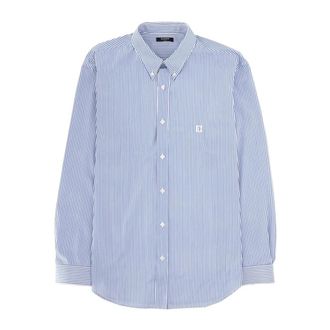 Balmain Gestreiftes Hemd mit Knopfleiste - - Shirts - Herren - Blau - L