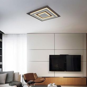 Globo Lighting Globo Lighting - led Deckenlampe Deckenleuchte Wohnzimmerlampe Panel Aufbau, Acryl Kunststoff Metall, 40W 840lm warmwei&szlig;, LxBxH 48x48x5,2 cm