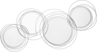 HOMCOM Spiegel Silber für Wanddekoration, Metall Wanddekoration mit 4 runden Spiegeln, Wohnzimmerdeko, Wandspiegel, Flurspiegel, Geschenk für Wohnzimmer, Sch