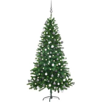 vidaXL vidaXL K&uuml;nstlicher Weihnachtsbaum mit Beleuchtung & Kugeln 150 cm Gr&uuml;n