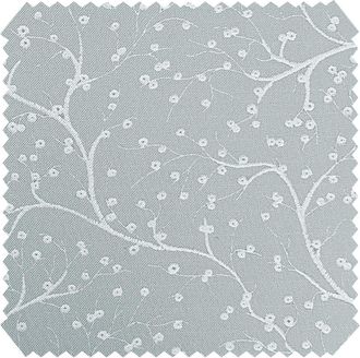 Novely HANAU TWIG - Dekostoff mit Blumen-Print - Robuster Möbelstoff - Pflegeleichte Meterware 1lfm | Farbe: 04 Steingrau