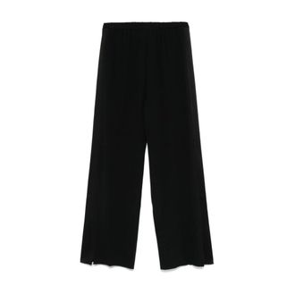 Forte_Forte Schwarze Schlaghose Elastischer Bund - - Trousers - Damen - Schwarzk - S