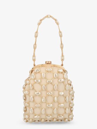 Cult Gaia Brielle Wristlet leather handbag with all-over pearl detail - CULT GAIA - gender_Woman