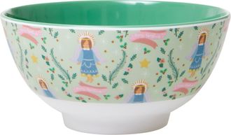 Rice Medium Melamin Sch&uuml;ssel - Gr&uuml;n - Xmas Angel Print