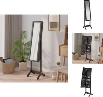 vidaXL Vidaxl - Standspiegel Schwarz 34x37x146 cm - Spiegel - Stehspiegel - Wandspiegel - Badezimmerspiegel - Wohnzimmerspiegel