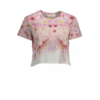 Desigual Besticktes Pinkes Baumwoll-T-Shirt - - Tops - Damen - Rosa - M