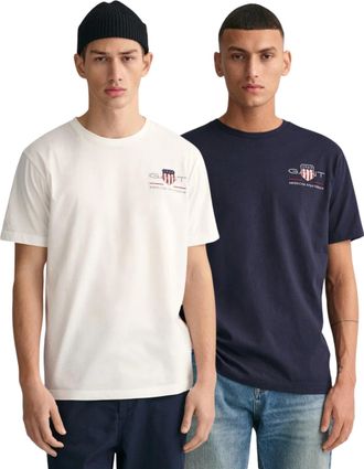 GANT | 2er-Pack Herren T-Shirt mit besticktem Archiv-Schild