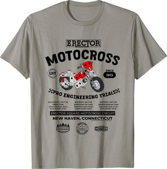 Meccano Erector Motocross Motorrad Pro Trials USA Retro T-Shirt