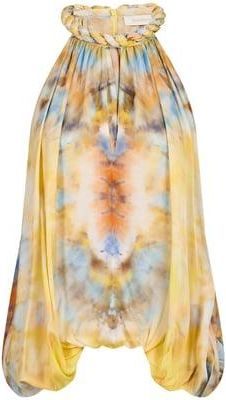 Zimmermann Chemise Alchemy sans manches &agrave; col torsad&eacute; en soie