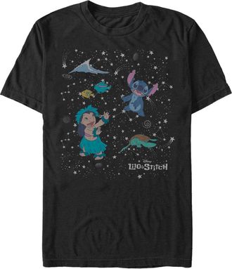 Disney Unisex Lilo & Stitch Constelation Lilo Stitch Organic Short Sleeve T-shirt T-Shirt, Schwarz, M