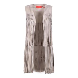 Wild Cashmere Lederweste - - Jackets - Damen - Beige - XS
