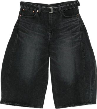 sacai Homme, Shorts, Noir, Taille: M Short &agrave; jambes Barrel ceintur&eacute;