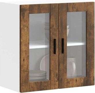 vidaXL vidaXL Küchen-Hängeschrank mit Glastür Porto Räuchereiche