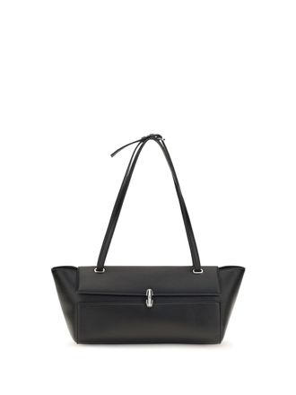 Savette Womens Shoulder Bag Symmetry Trapeze Black Calf Leather