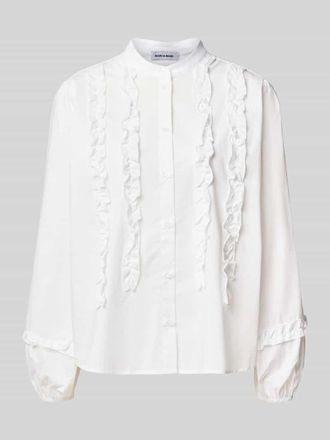 More & More Regular Fit Bluse aus Baumwoll-Mix mit R&uuml;schenbesatz