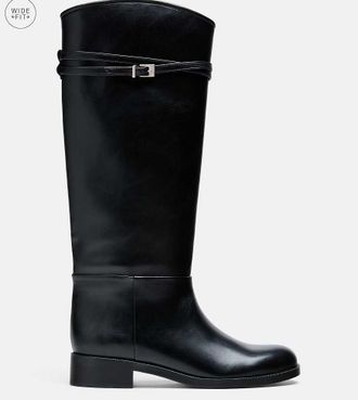 Stradivarius bottes plates wide fit noires