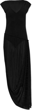 Balmain Femme, Robes, Noir, Taille: 38 FR Long Draped Viscose Dress