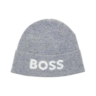 HUGO BOSS Bedruckte M&uuml;tzen aus Wollmischung - - Accessories - Herren - Grau - ONE SIZE